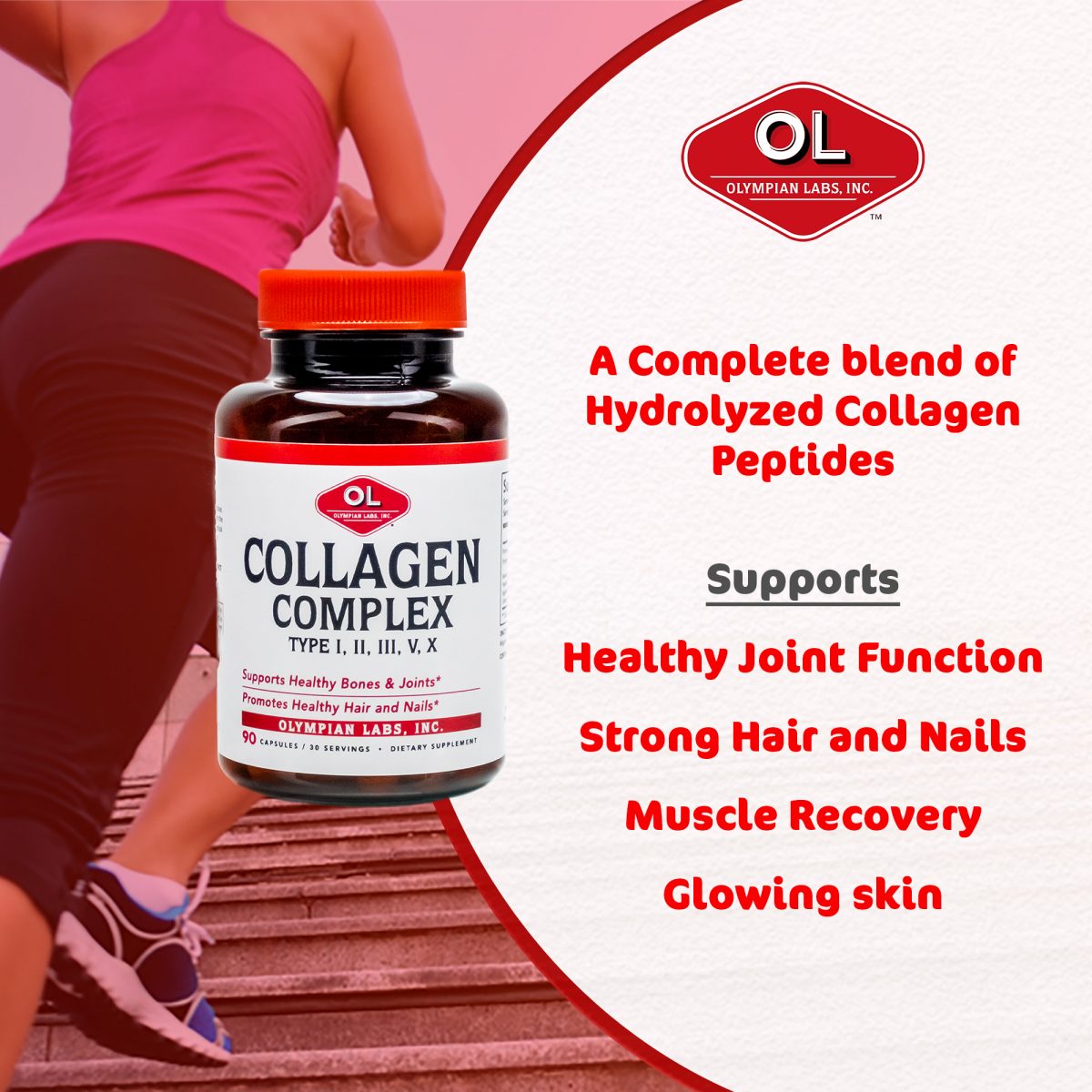 Collagen Complex Type I, II, III, V, X plus Digestive Enzymes - 90 ...
